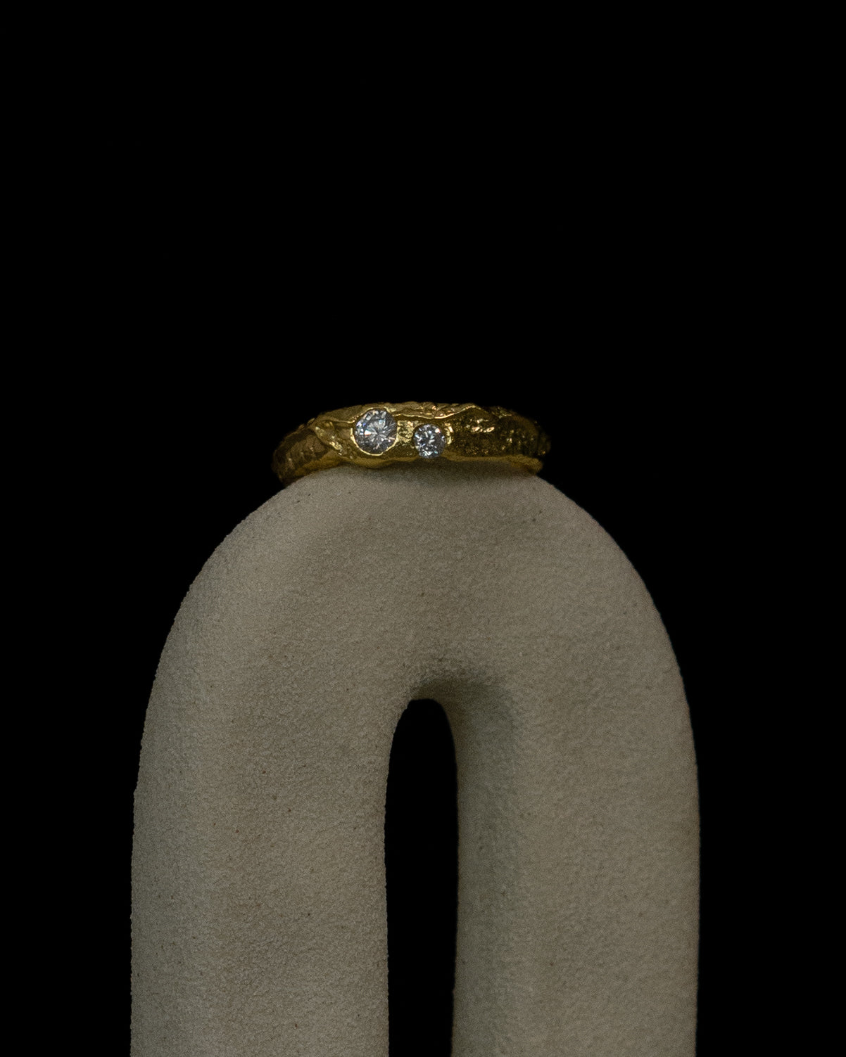 Trixie Rustic Hammered Diamond Ring